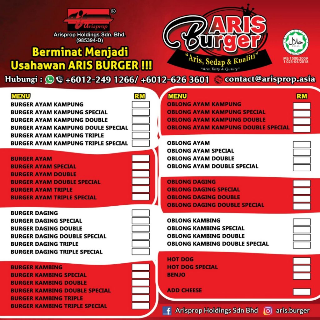 Burger Sedap dan berkualiti Semestinya ARIS BURGER | M Niaga